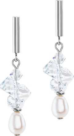 Coeur de Lion Ohrringe - Ohrringe Dancing Crystals & Pearls - Gr. unisize - in Weiß - für Damen