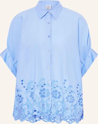 Emily van den Bergh Emily Van Den Bergh Hemdbluse Mit Lochspitze blau