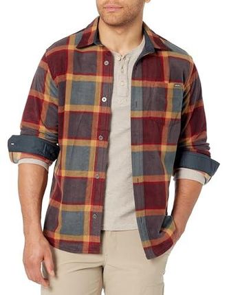 Eddie Bauer T-Shirt à Manches Longues en Micropolaire pour Homme, Bourgogne, S