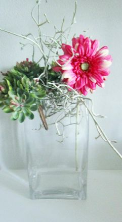 Generic eckige Vasen Glasvase 18 cm hoch Blumenvase Tischdekoration (ohne Deko)