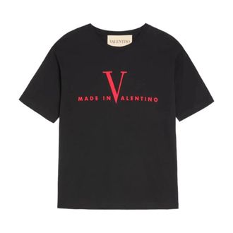 Valentino Garavani VLogo Print Baumwoll-T-Shirt - - Tops - Herren - Schwarzk - M