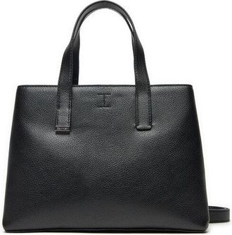 Calvin Klein Handtasche Ck Plaque Small Tote K60K612781 Schwarz