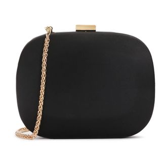Kazar Schwarze Stoffclutch mit abgerundeter Form - - Bags - Damen - Schwarzk - ONE SIZE