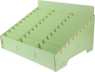 BESTONZON KICHOUSE Schreibtisch Organizer Holz mit Fächern Multifunktionaler Handyhalter und Smartphone Aufbewahrungsbox für Büro und Konferenz Stabiles Mehrfac