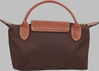 Longchamp Womens Pochette Le Pliage Original Brown Polyamide Handbags Hand Bags