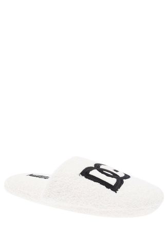 Dolce & Gabbana Unisex Slippers White Terry Cotton Flat Shoes