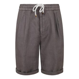 Brunello Cucinelli Homme, Shorts, Brun, Taille: M Linen Bermuda Shorts