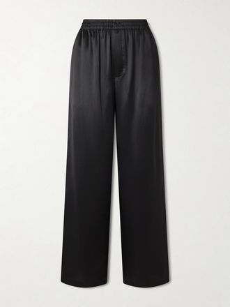 Saint Laurent Hose Mit Geradem Bein Aus Seidensatin - Schwarz