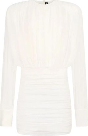 DAVID KOMA Minikleid mit gerafftem Blouson-Oberteil - - Dresses - Damen - Wei&szlig; - S
