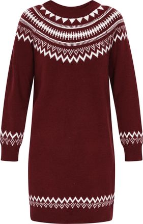 Dreimaster Dreimaster Kleid Frauen weinrot cremewei&szlig;