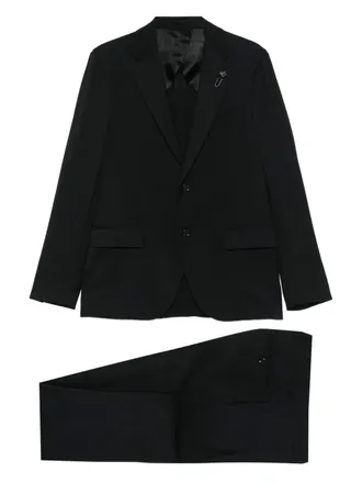 Lardini Anzug mit fallendem Revers - Schwarz