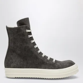 Rick Owens Tower Sneakers in Staubgrau/Milchwei&szlig; in Samtoptik