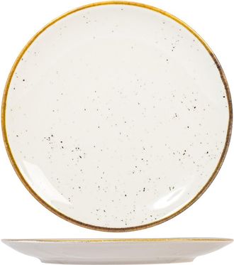 hOme Saturnia Stains Set 6 Speiseteller, dekoriert, Porzellan, Beige, 28 cm