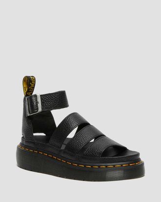 Dr. Martens Clarissa II Quad Milled Nappa Leder Plateau Sandalen in Schwarz, Größe: 42