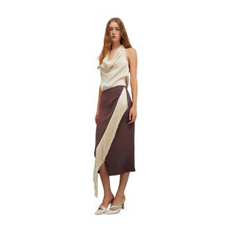 Isabelle Blanche Femme, Jupes, Brun, Taille: 36 FR Andorra Midi Skirt
