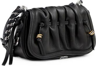 Isabel Marant Ruched Lambskin Shoulder Bag - Black