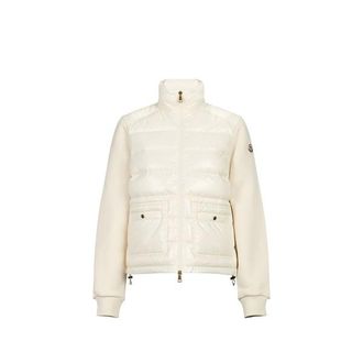 Moncler Sweatshirt matelass&eacute; &agrave; col montant en coton m&eacute;lang&eacute;