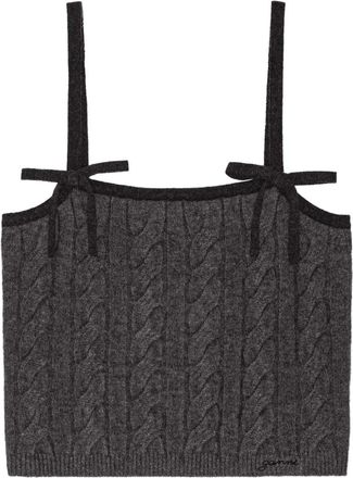 Ganni Pullunder mit Zopfmuster - Grau