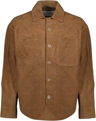 Ami Homme, Chemises, Brun, Taille: XS Surchemise en cuir