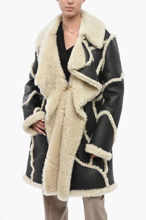 Chlo&eacute; Patchwork-Effect Shearling Coat Chloe
