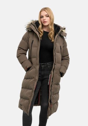 Marikoo Schneejacke Marikoo Schneesternchen Damen Winter Steppjacke B890 langer Parka mit abnehmbarer Kapuze