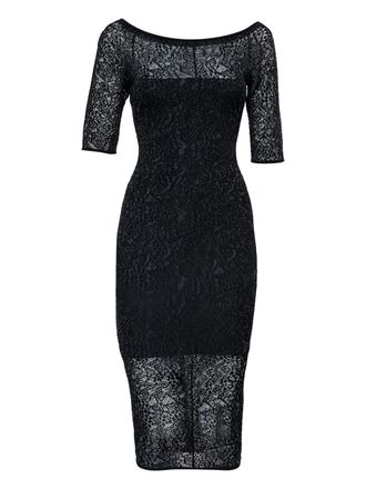 Alexandre Vauthier robe mi-longue à effet de transparence - Noir