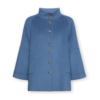 Elena Miro Doppelmantel aus Wollmischung - - Jackets - Damen - Blau - 2XL