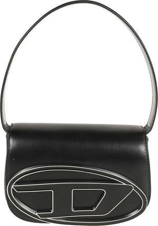 Diesel Schwarze Umh&auml;ngetasche Elegantes Metalllogo - - Bags - Damen - Schwarzk - ONE SIZE