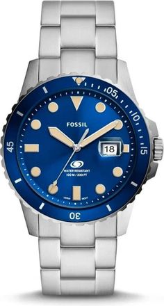 Fossil Homme, Accessoires, Blanc, Taille: ONE Size Montre en acier inoxydable