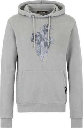Roberto Cavalli Sweatshirt mit Rosenprint - - Sweatshirts & Hoodies - Herren - Grau - L