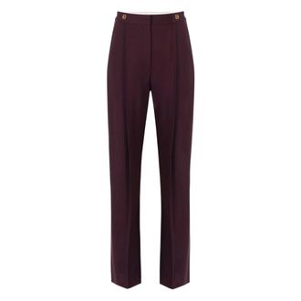 Elisabetta Franchi Femme, Pantalons, Brun, Taille: 40 FR Pantalon Cr&ecirc;pe avec D&eacute;tails Logo