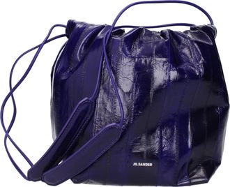 Jil Sander Femmes Sac Bandouli&egrave;re Cuir Violet/Gen&eacute;vrier