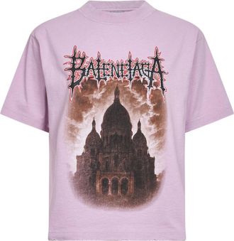 Balenciaga Sacr&eacute; Coeur T-Shirt - - Tops - Damen - Rosa - 2XS