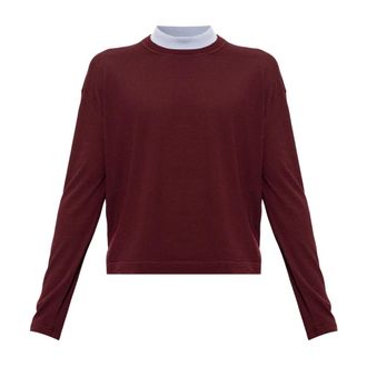 Jil Sander Wollpullover mit Rundhalsausschnitt - - Knitwear - Herren - Rot - M