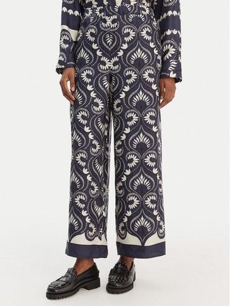 Max Mara Stoffhose Ottico 2615131011 Dunkelblau Wide Leg