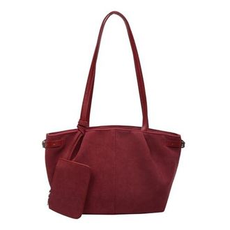 Generic Sac fourre-tout tendance vintage, grande capacit&eacute;, sac &agrave; main de voyage pour femme, travail, shopping, voyage, rouge vin, 13.78x8.27x4.72inch