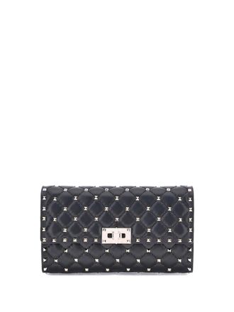 Valentino Garavani Womens Shoulder Bag Rockstud Spike Nappa Black