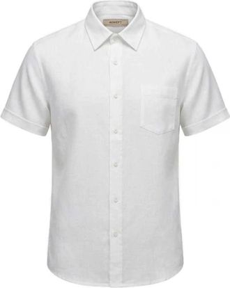 40weft 40Weft, Homme, Chemises, Blanc, Taille: L Chemise &agrave; Manches Courtes avec Poche