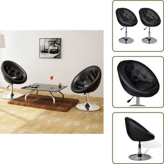 vidaXL Vidaxl - Tabourets de bar lot de 2 noir similicuir - Chaise De Bar - Tabouret De Comptoir - Fauteuil De Salon - Mobilier Contemporain - Design Moderne