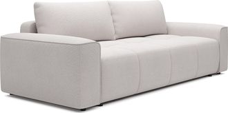 Vente-Unique 4-Sitzer-Schlafsofa aus beige texturiertem Stoff MINTURNO