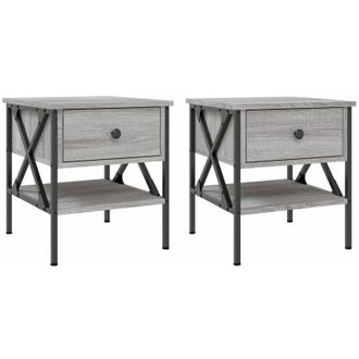 vidaXL Tables de chevet 2 pcs sonoma gris 40x42x45 cm bois ingénierie Vidaxl