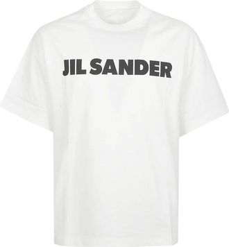 Jil Sander Homme, Tops, Blanc, Taille: L T-shirt en coton &agrave; col rond