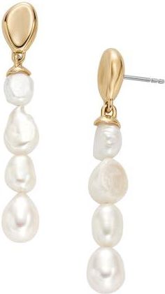Skagen Boucles doreilles pendantes en perles deau douce blanches Agnethe Pearl pour femme, SKJ1827710