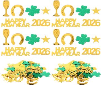 BESPORTBLE 3 Beutel Silvesterparty Tischkonfetti aus Glitzer Neujahrsdekoration mit Weinflaschen Weinglas Motiv Festliche Streudeko f&uuml;r Silvesterfeiern und Absch