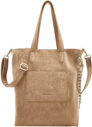 Fredsbruder Cuir sac shopper sac &agrave; &eacute;paule Velvet Wild Shopper Camel marron clair
