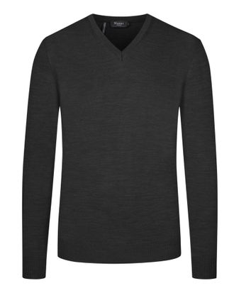 Maerz Softer Pullover aus Merinowolle mit V-Kragen in