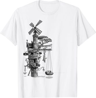 M&uuml;hle Schwimmende M&uuml;hle Leuchtturm im Ozean T-Shirt