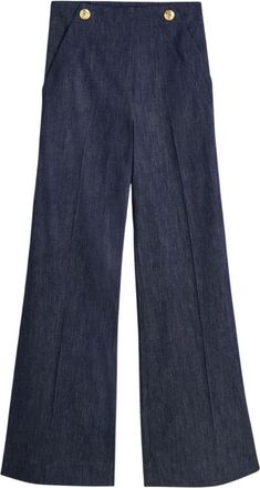 JOSH V Femme, Pantalons, Bleu, Taille: 38 FR Pantalon large taille haute Indra