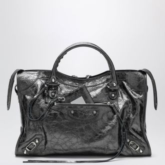 Balenciaga Le City Medium Steel Grey Leather Bag
