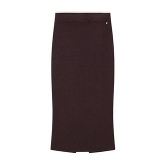 A|X Armani Exchange Jupe slim en maille de viscose et cachemire - Femme - Jupes - Brun - Taille: 36 FR